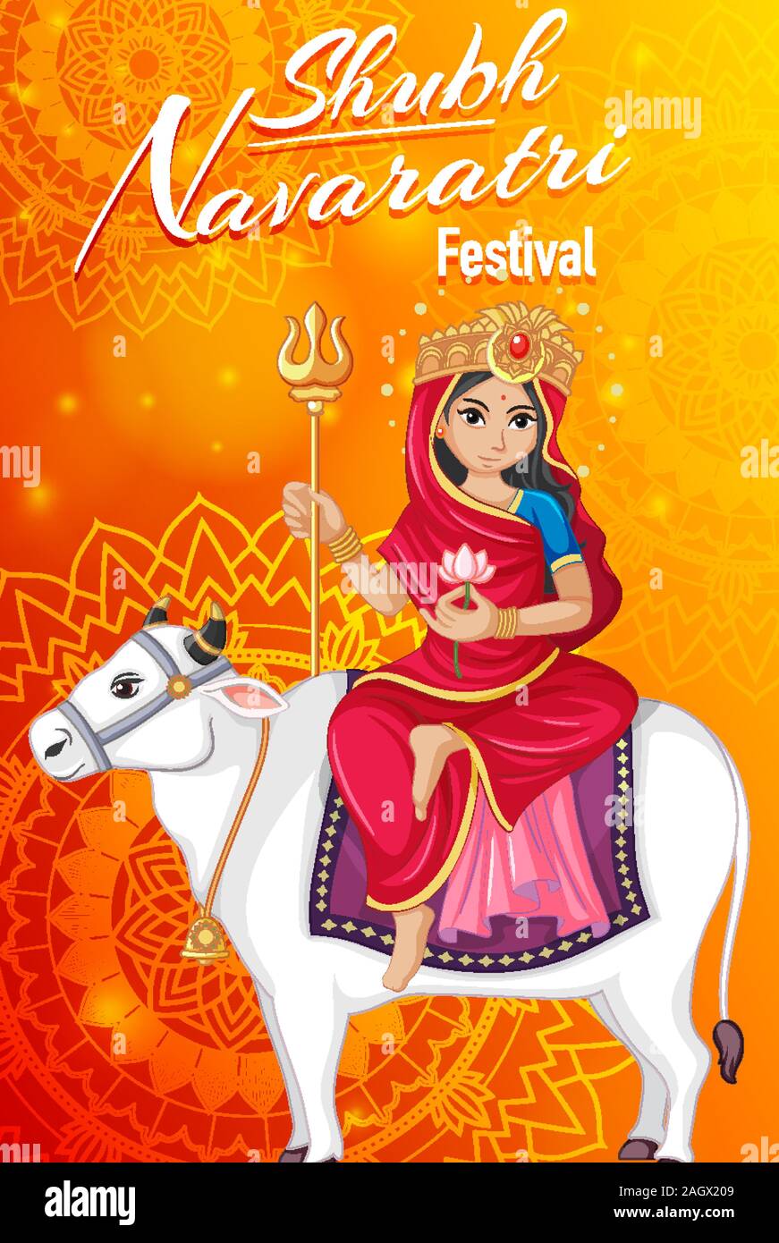 Navaratri poster design with goddess illustration Stock Vector Image ...