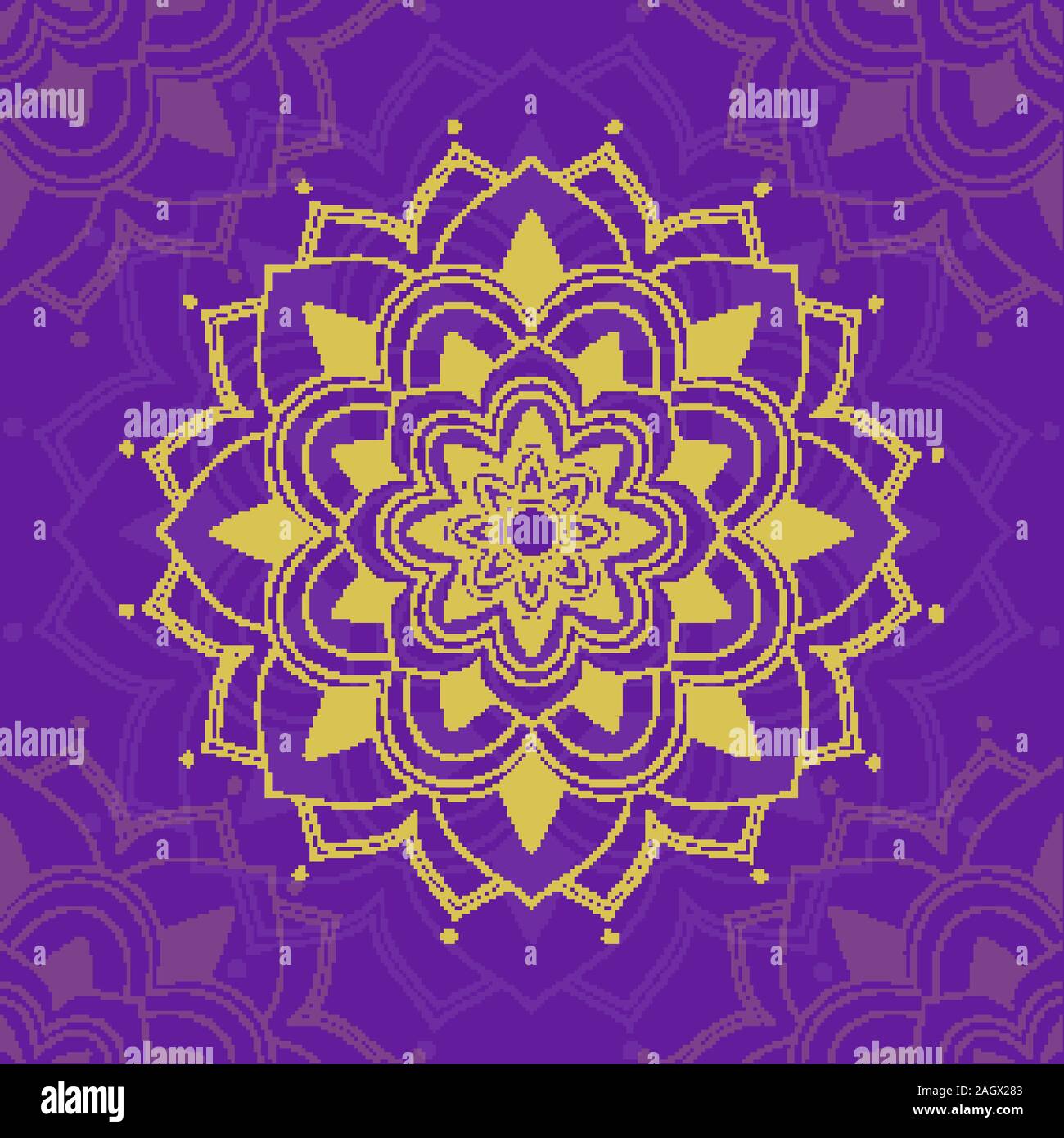 Mandala patterns on purple background illustration Stock Vector Image ...