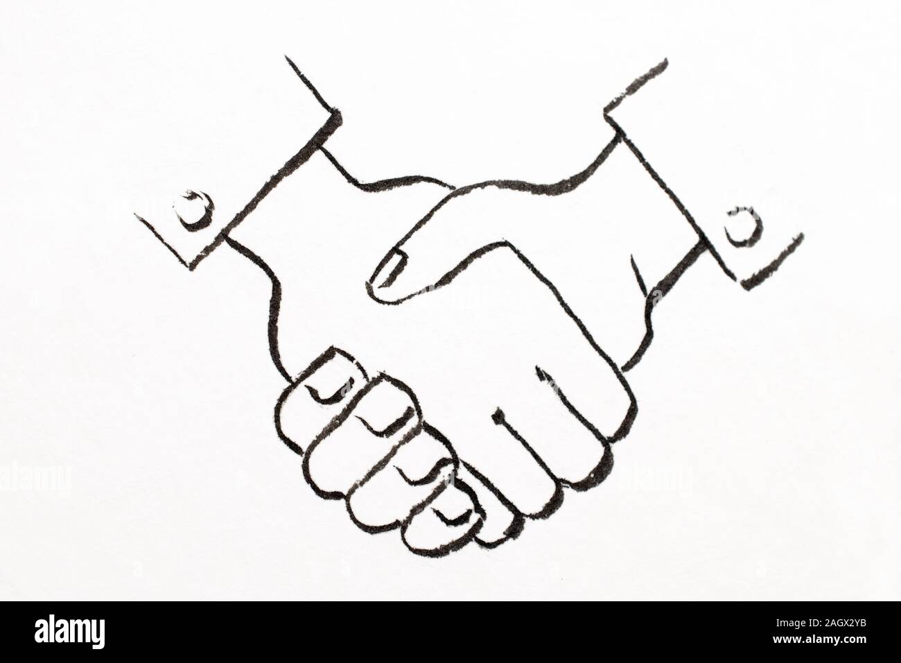 painted illustration of handshake Stock Photo - Alamy