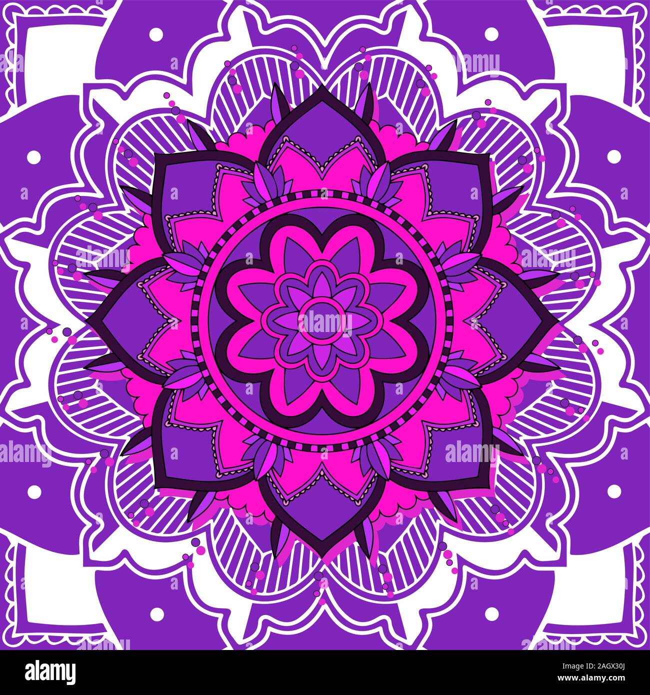 Mandala patterns on purple background illustration Stock Vector Image ...