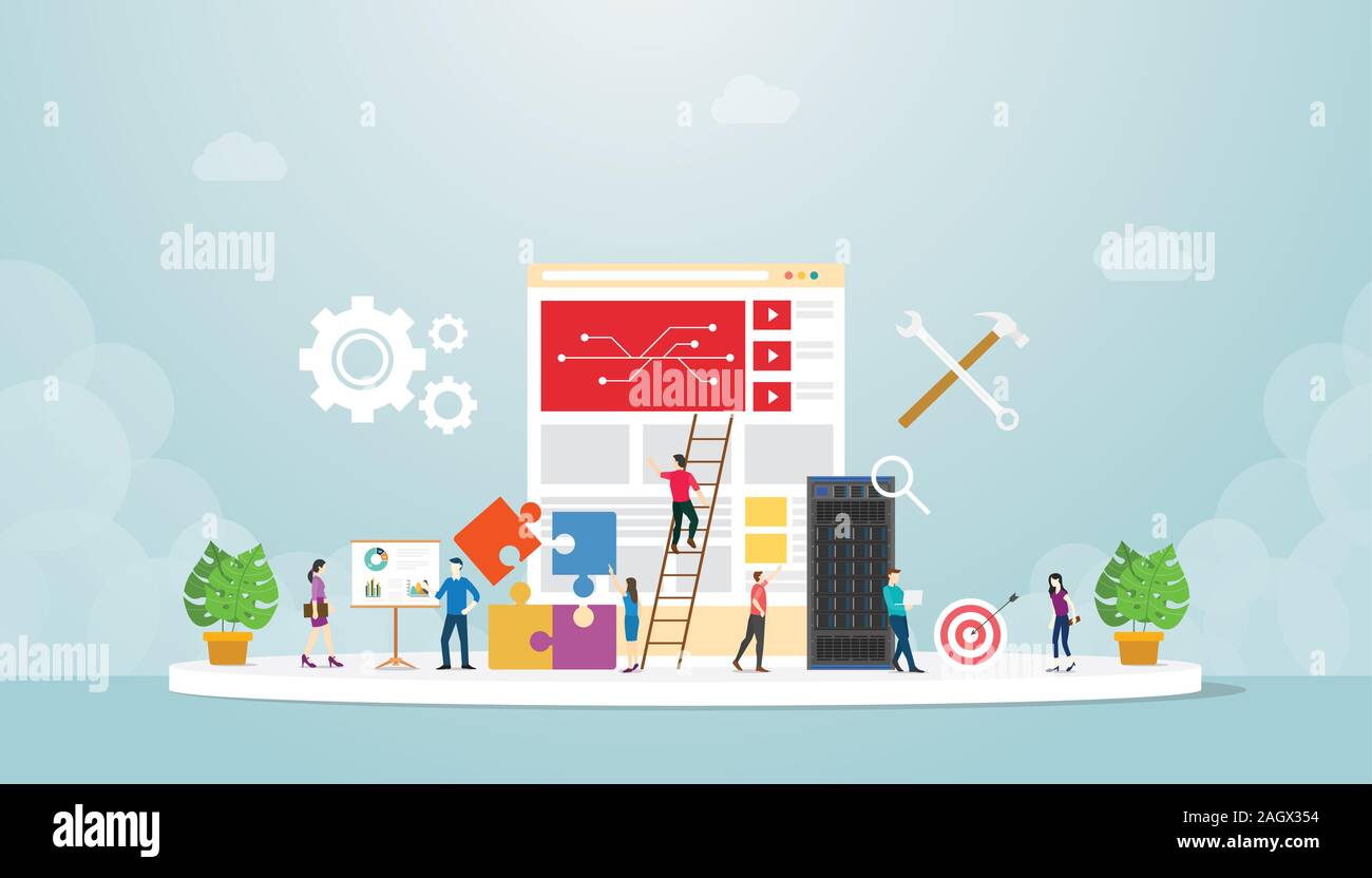 system integration information technology with engineer and server ...