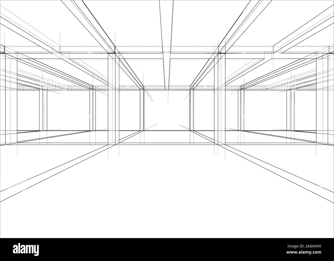 Drawing or sketch of a house under construction. Construction site ...