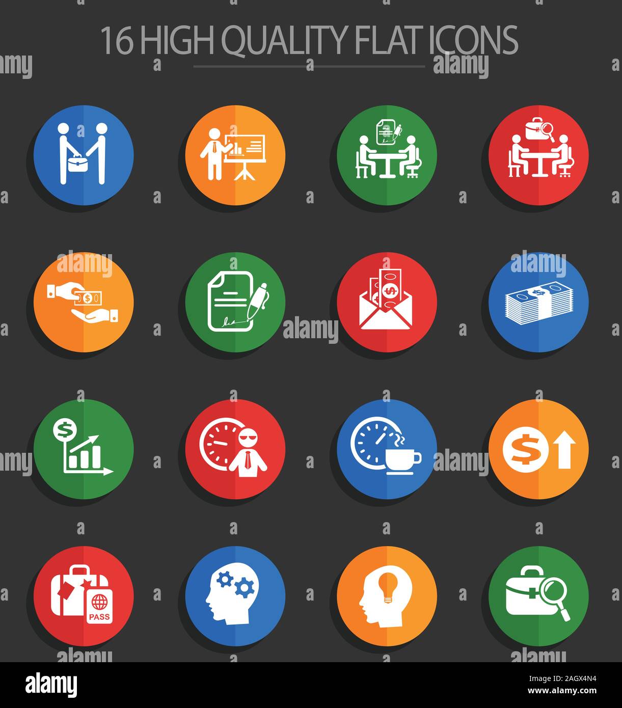 office life 16 flat icons Stock Vector Image & Art - Alamy