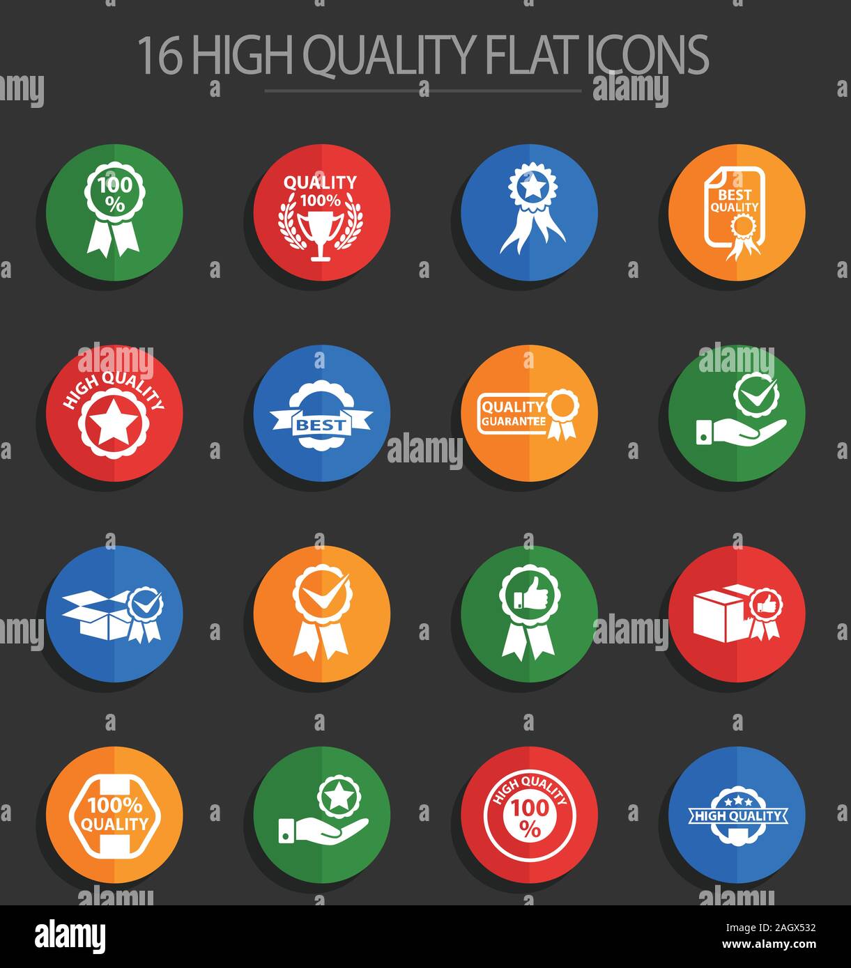 quality 16 flat icons Stock Vector Image & Art - Alamy