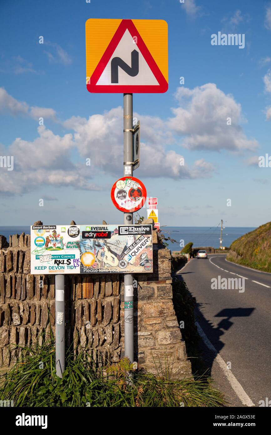 Devon road signs hi-res stock photography and images - Alamy