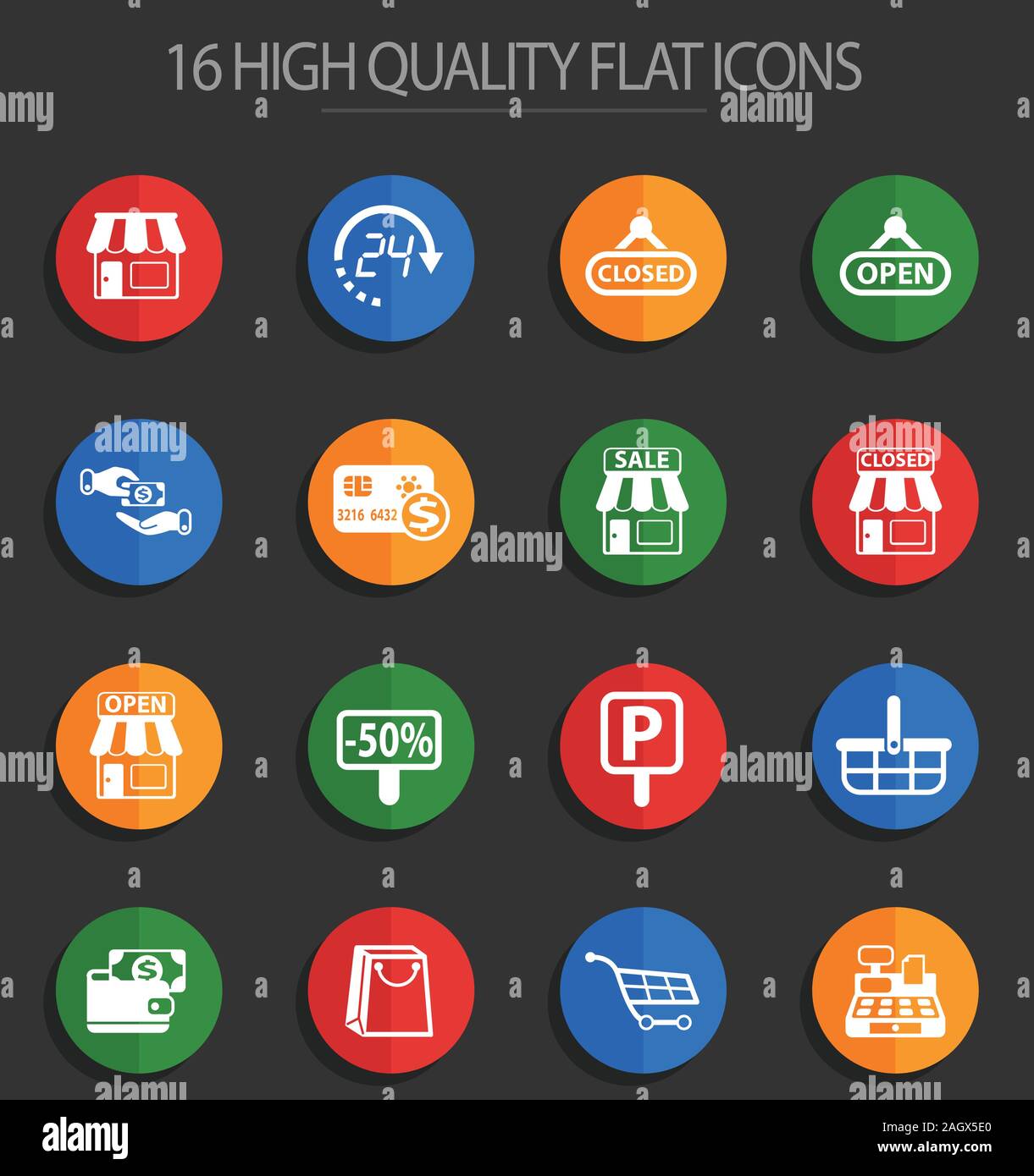 Credit card round flat Stock Vector Images - Alamy