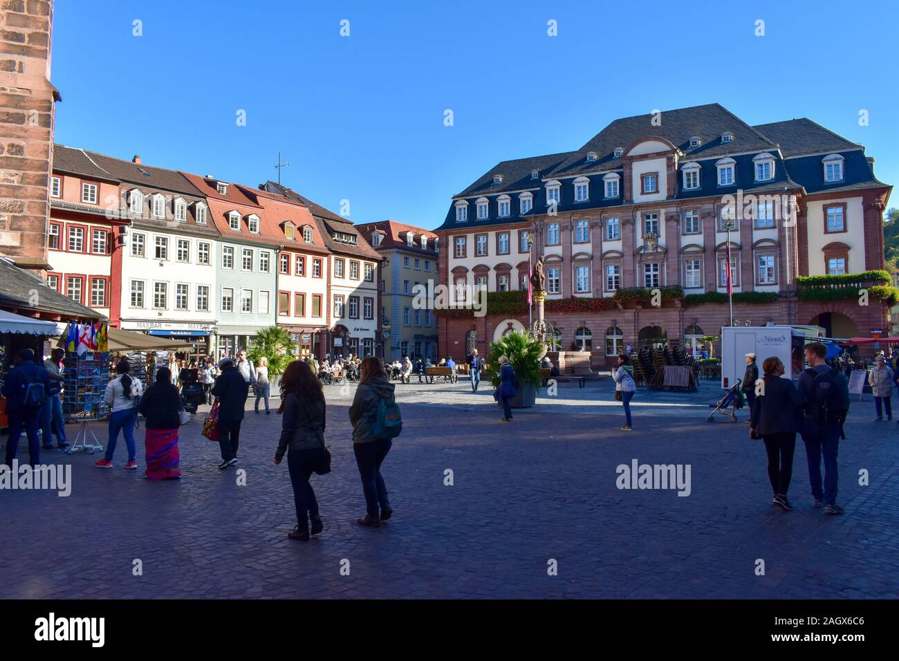 Heidelberg, Germany - October 12, 2019: Crowded streets of medieval ...