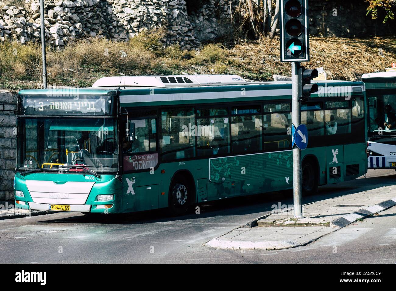 Jerusalem Israel December 17, 2019 View of a traditional Israeli public ...