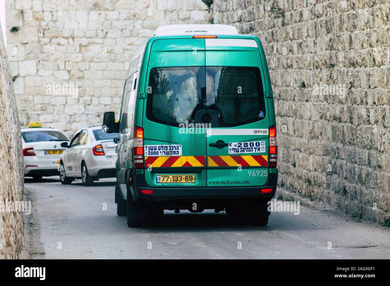 Jerusalem Israel December 17, 2019 View of a traditional Israeli public ...