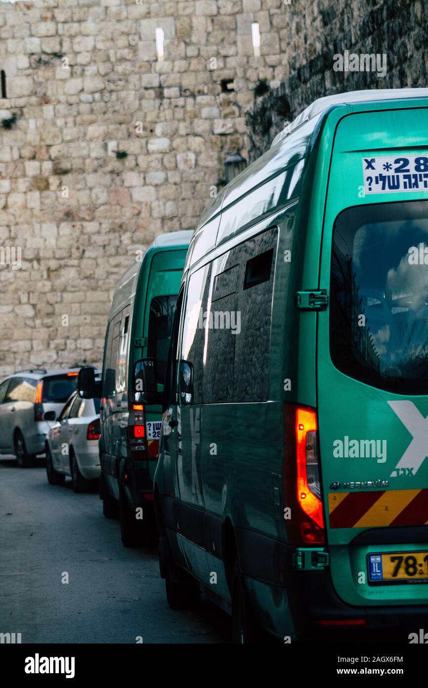 Jerusalem Israel December 17, 2019 View of a traditional Israeli public ...