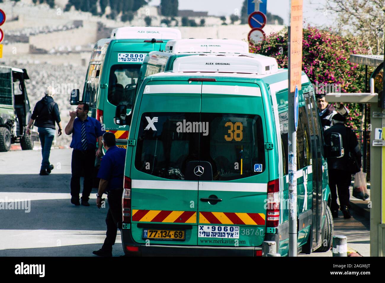 Jerusalem Israel December 17, 2019 View of a traditional Israeli public ...