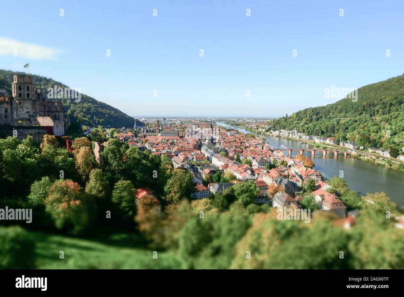 Panoramic aerial view of Heidelberg with castle Stock Photo - Alamy