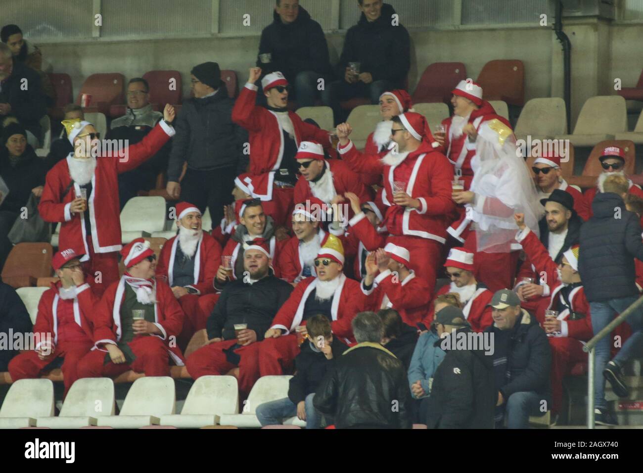 December 21, 2019: ROTTERDAM, NETHERLANDS - DECEMBER 21, 2019: AZ fans ...