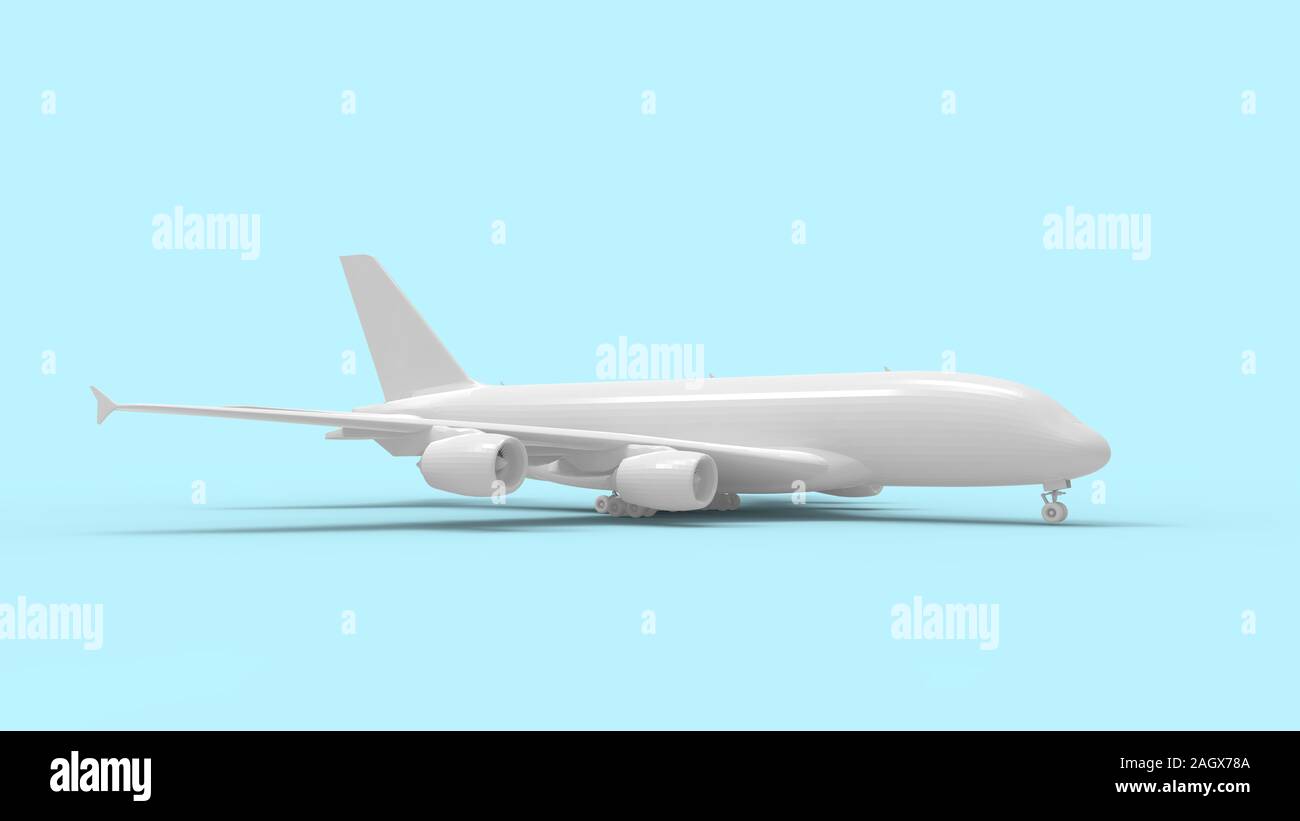 3d rendering of a commercial jumbo jet isolated in studio background ...