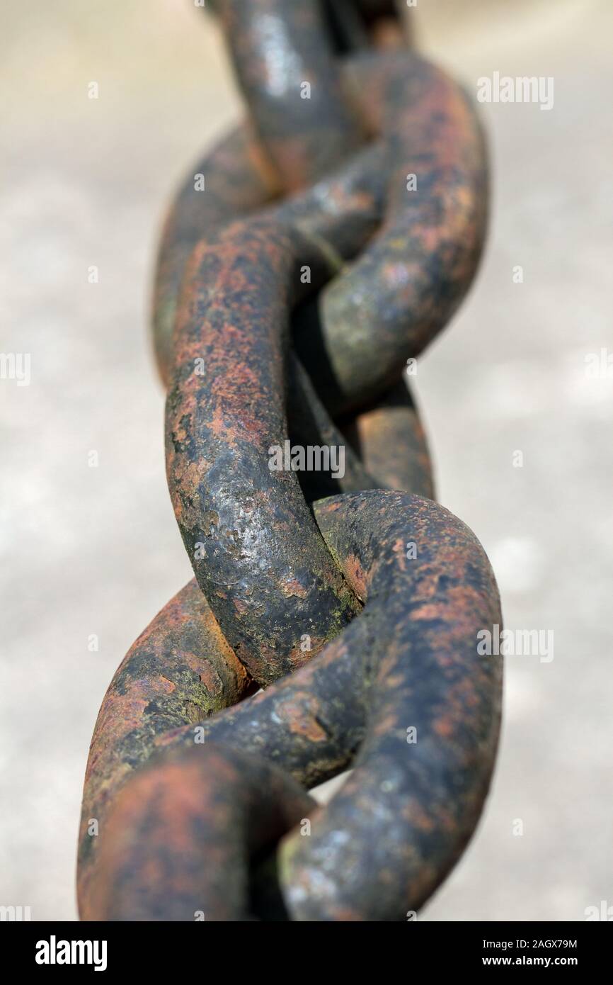 Metal chain on old carriage road to castle Stock Photo - Alamy