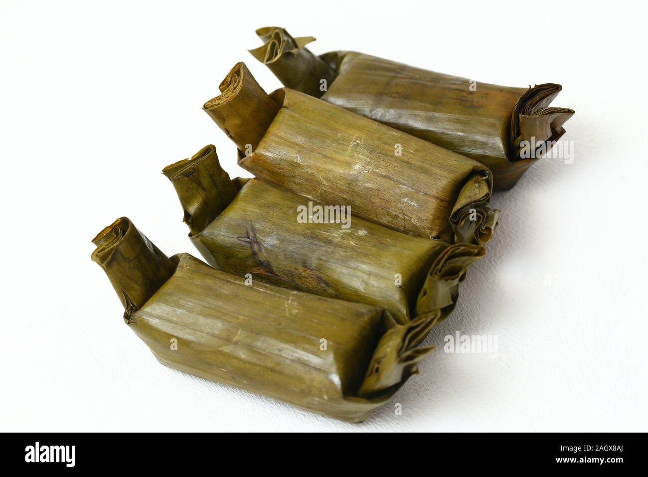 arem-arem or lemper is traditional food from java. isolated on white ...