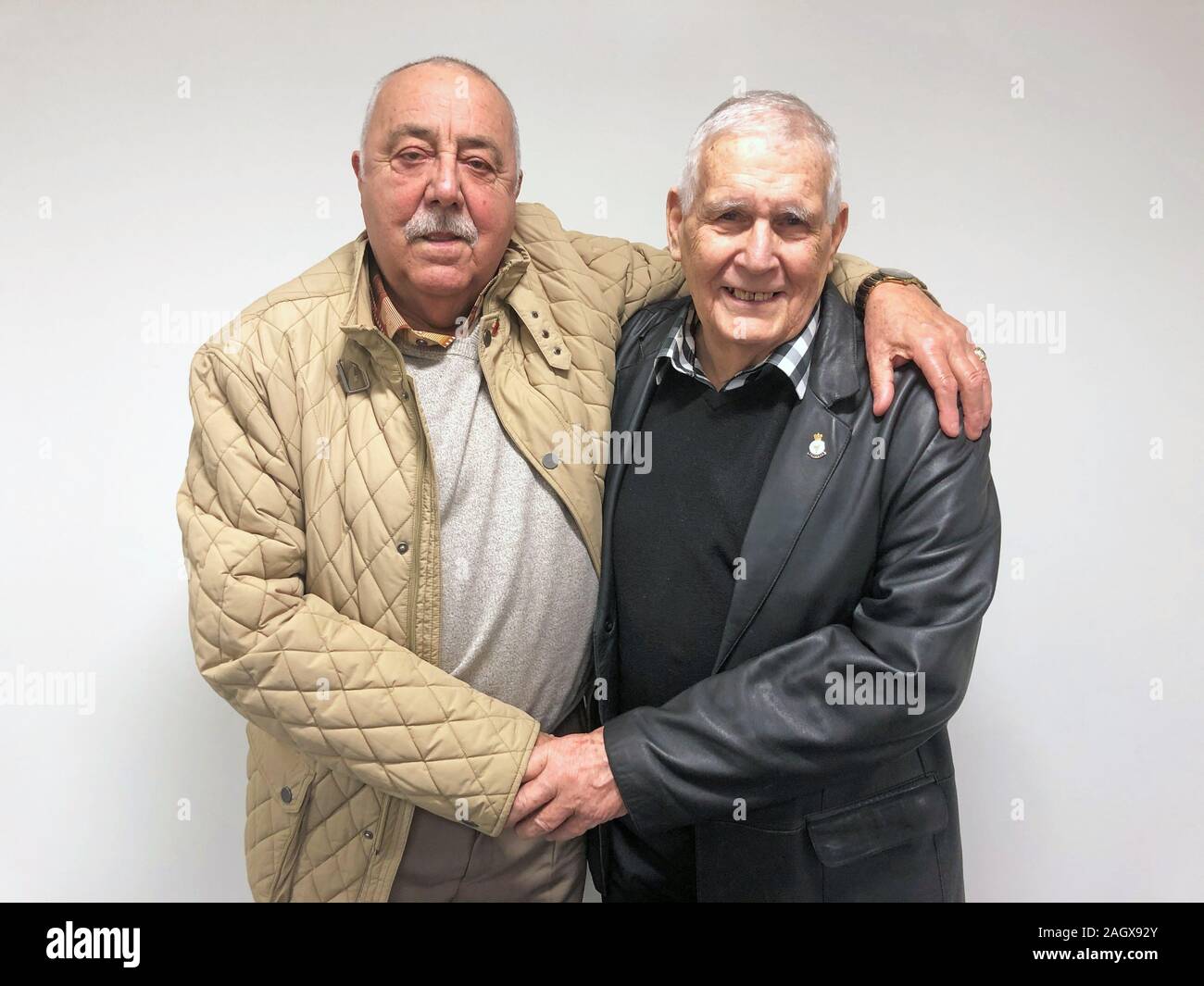 (left to right) Army veterans John Halloran and John Stacey, who were ...