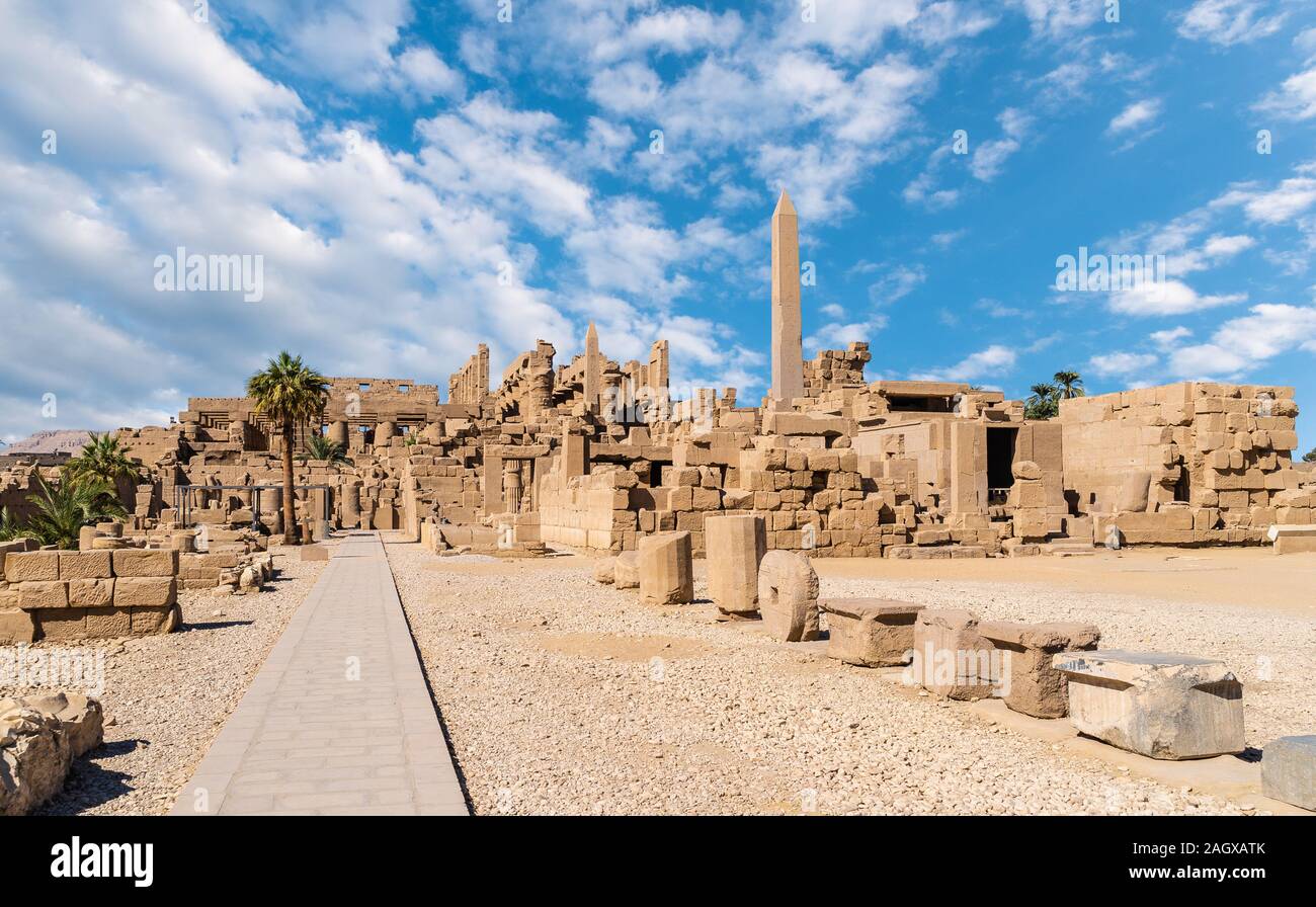Karnak temple complex with Obelisk in Luxor, Egypt Stock Photo - Alamy