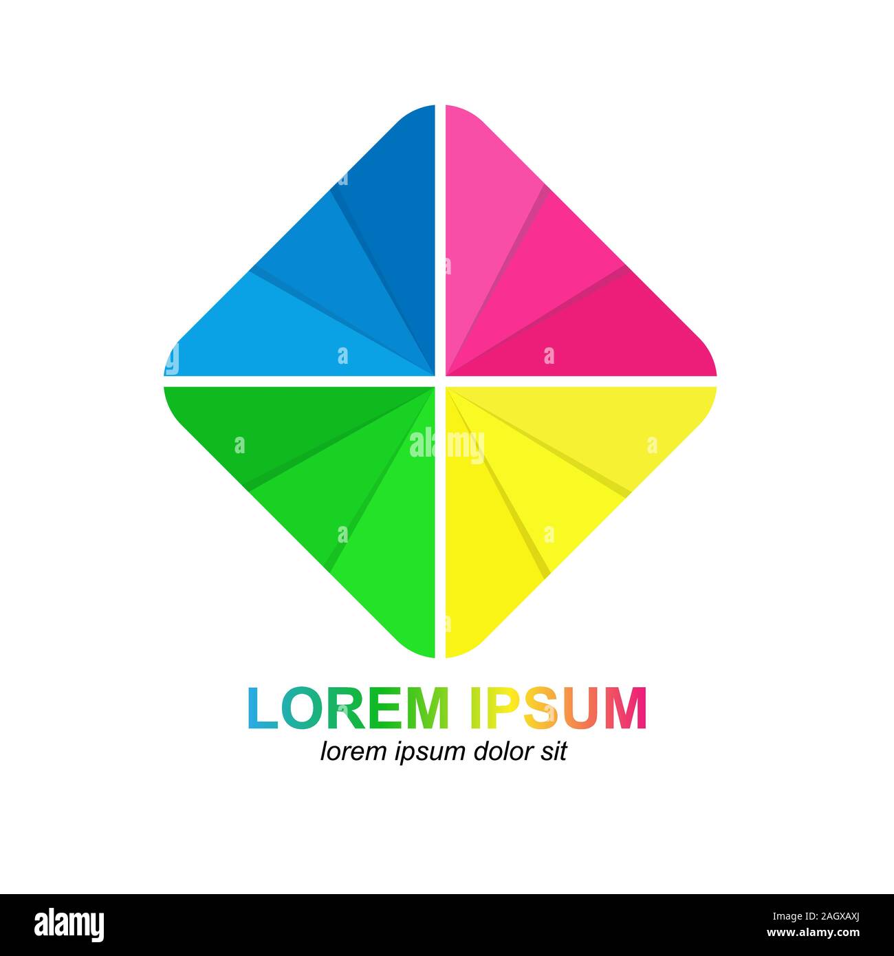 colored square. Applicable for logo or infographic or chart. Isolated ...