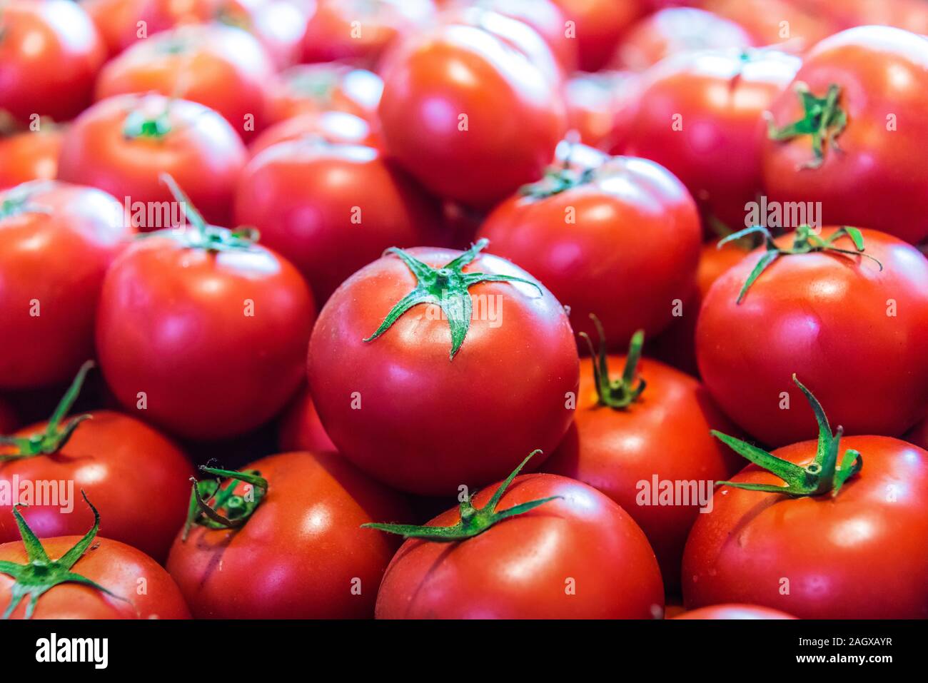 Fresh organic tomatoes on the street market stall Stock Photo - Alamy