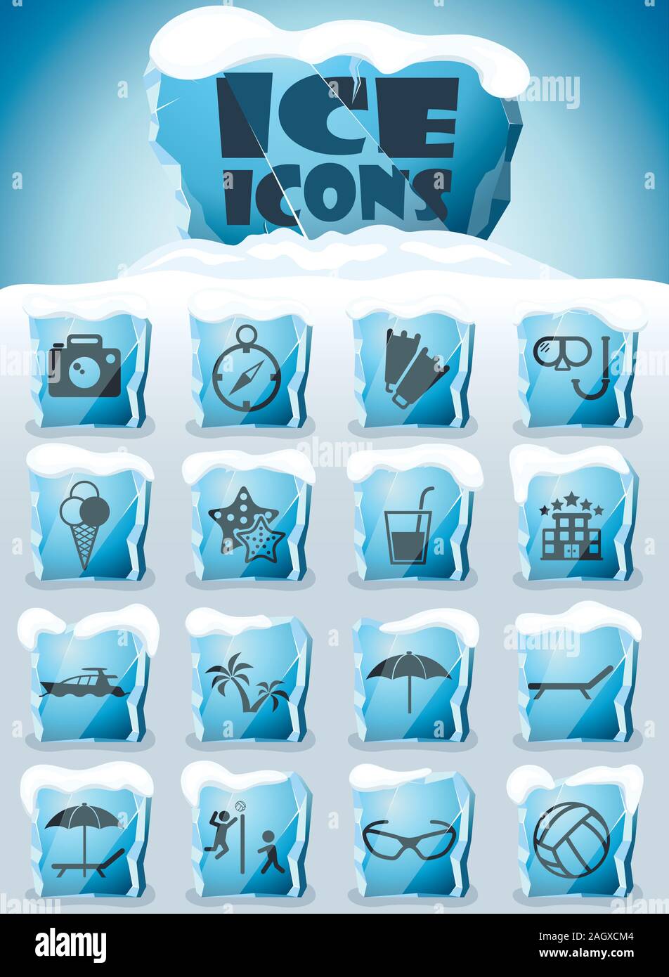 beach icon set Stock Vector Image & Art - Alamy