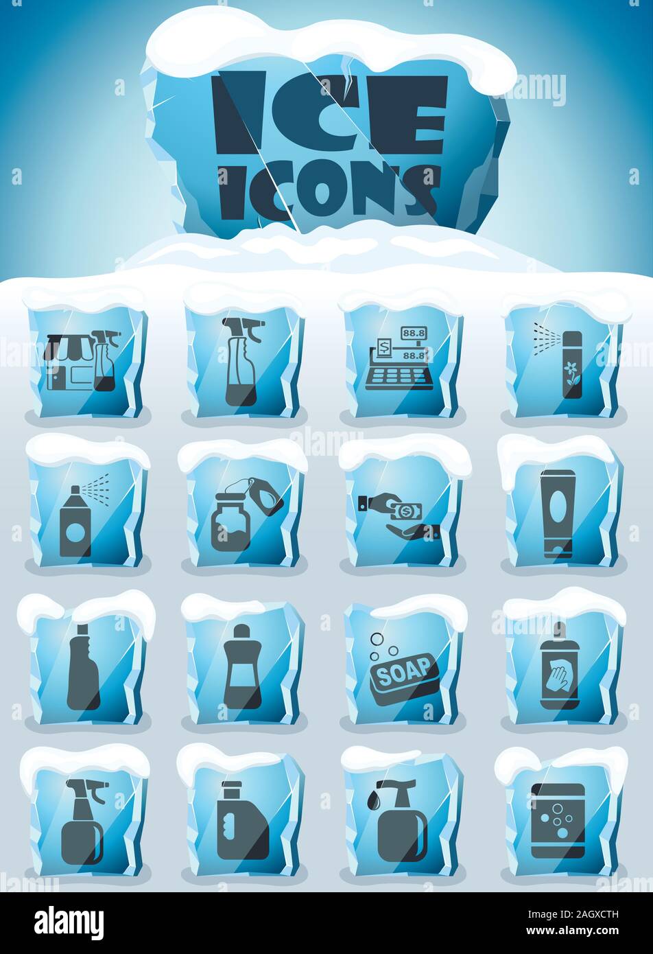 chemicals store icon set Stock Vector Image & Art - Alamy