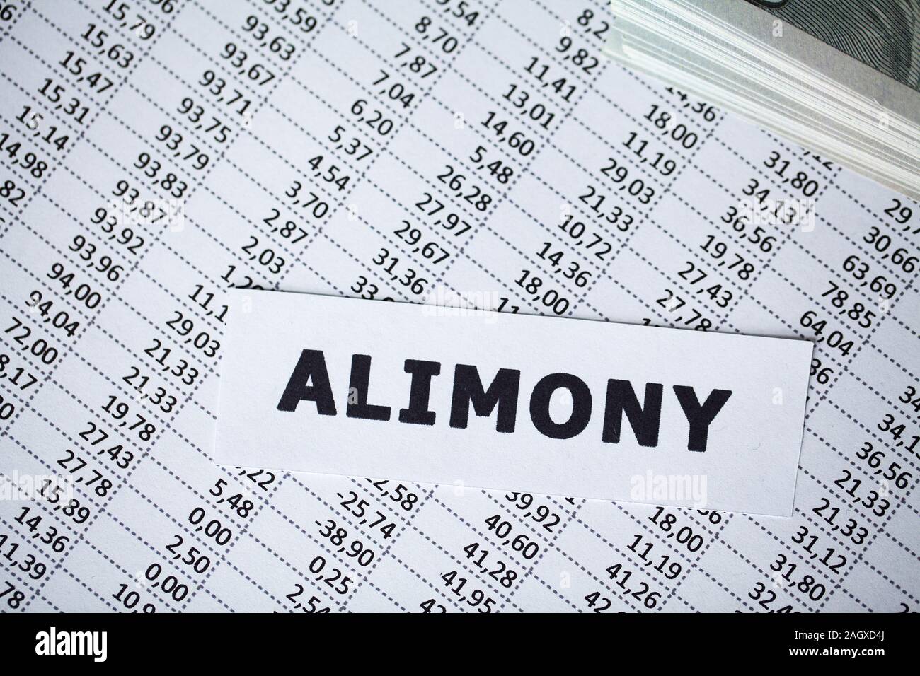 Alimony payment concept. Schedule of payment for childcare Stock Photo ...