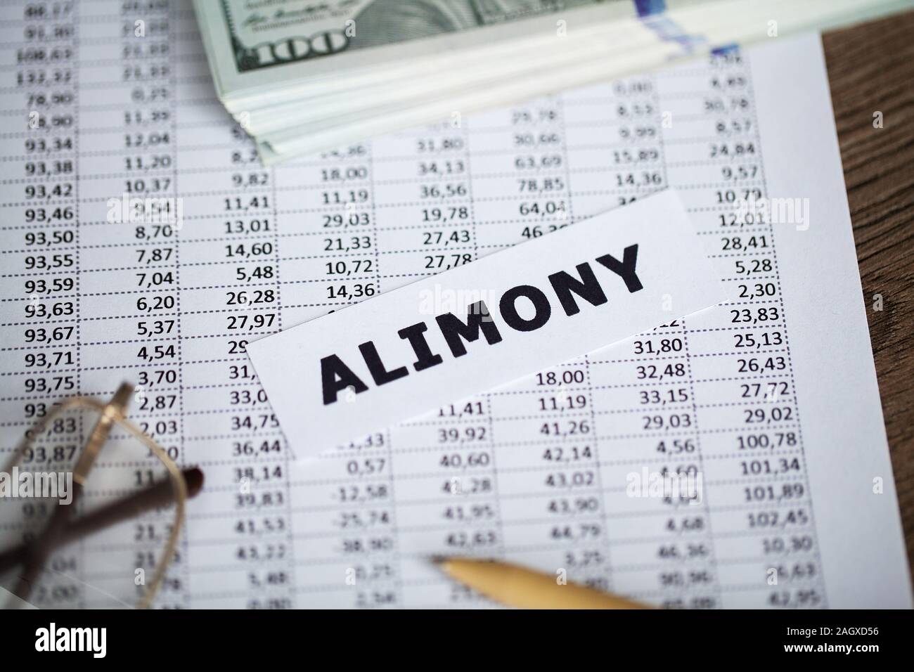 Alimony payment concept. Schedule of payment for childcare Stock Photo ...
