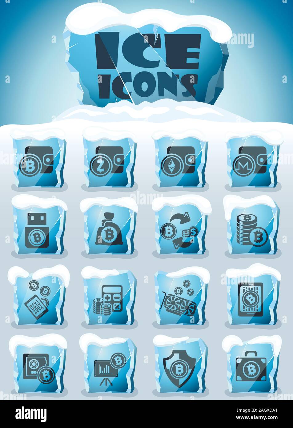 Cryptocurrency and mining icon set Stock Vector Image & Art - Alamy