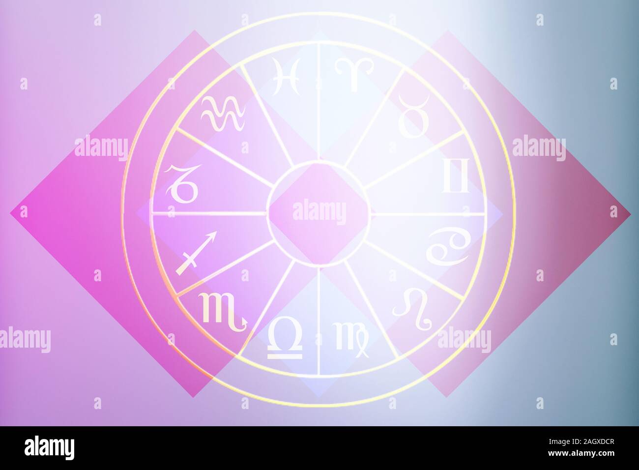 Illustration of astrology themes. Twelve signs of the zodiac on bright ...