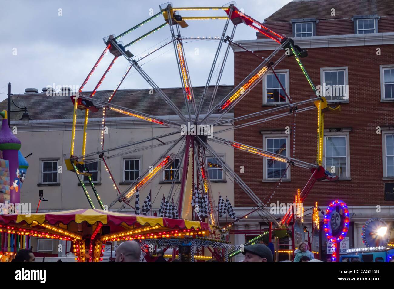 A funfair provided in Romford market as part of the Christmas market ...