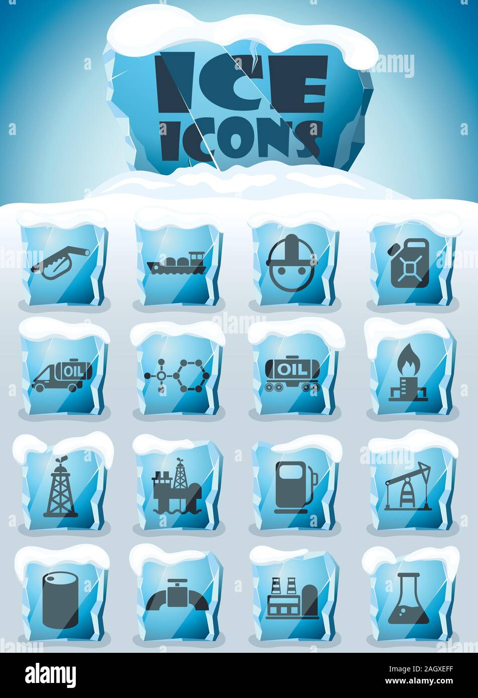 extraction of oil icon set Stock Vector Image & Art - Alamy