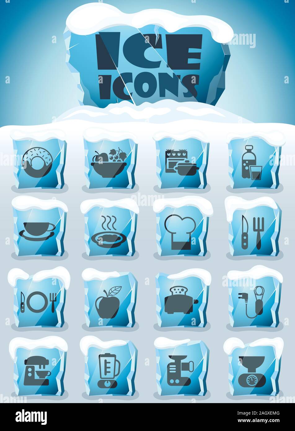 food and kitchen icon set Stock Vector Image & Art - Alamy