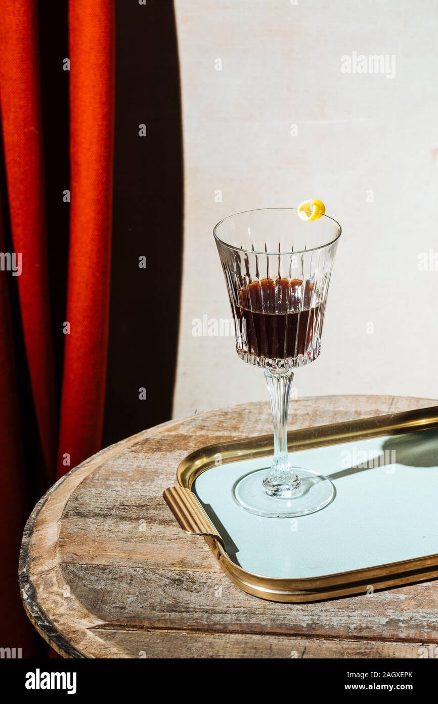 Red vermut (or vermouth), a fortified wine in Venice. Colorful ...