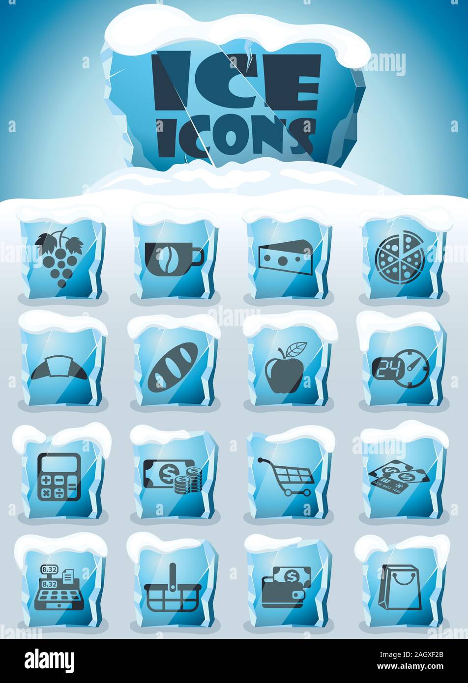 grocery store icon set Stock Vector Image & Art - Alamy