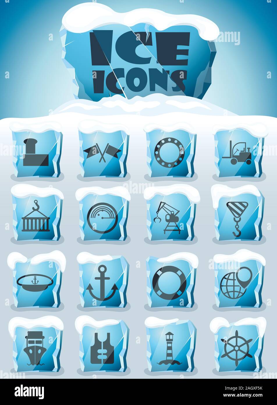 harbor icon set Stock Vector Image & Art - Alamy