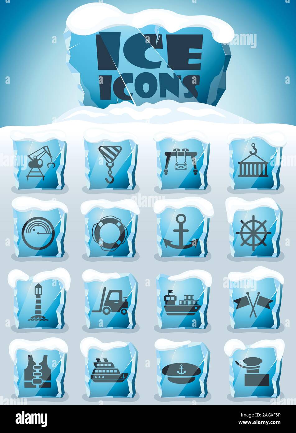 harbor icon set Stock Vector Image & Art - Alamy