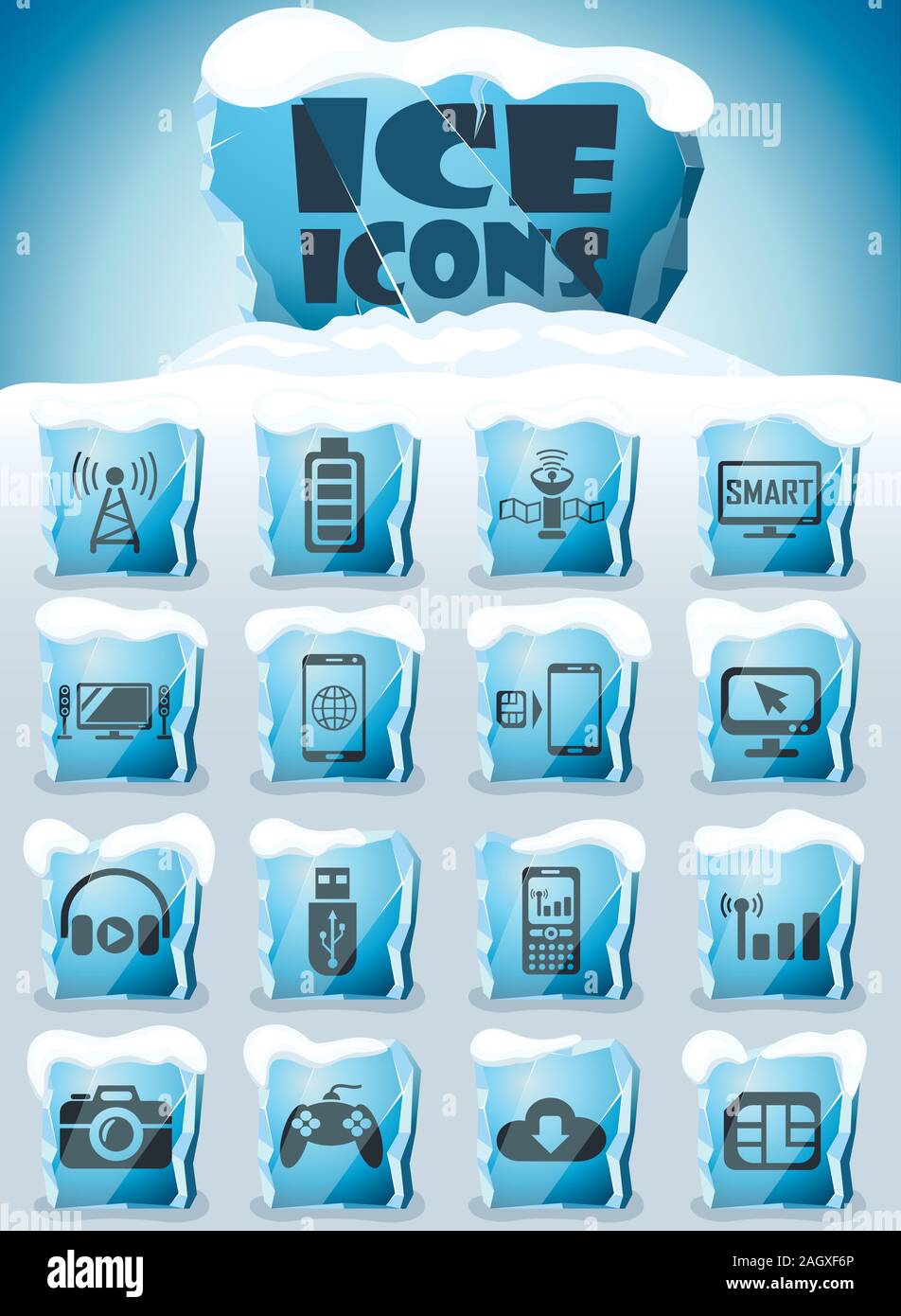 hi tech icon set Stock Vector Image & Art - Alamy