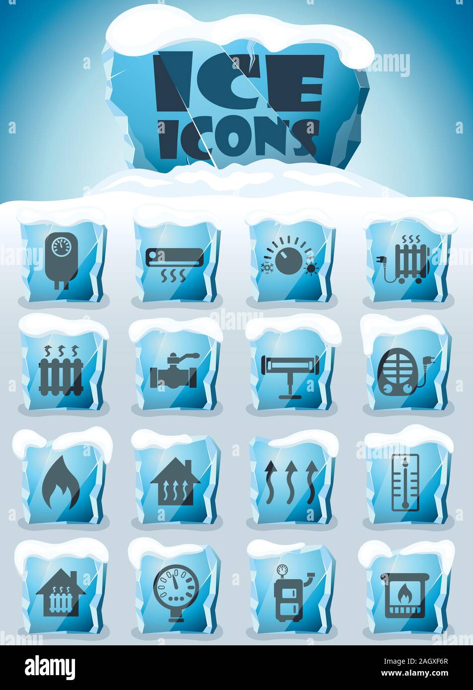 heating icon set Stock Vector Image & Art - Alamy