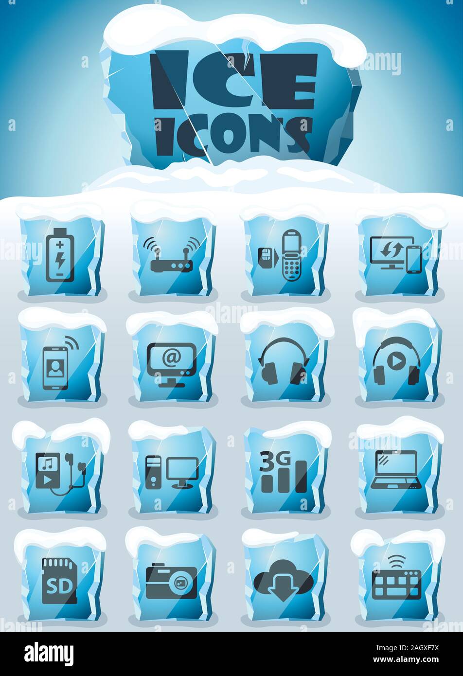 hi tech icon set Stock Vector Image & Art - Alamy