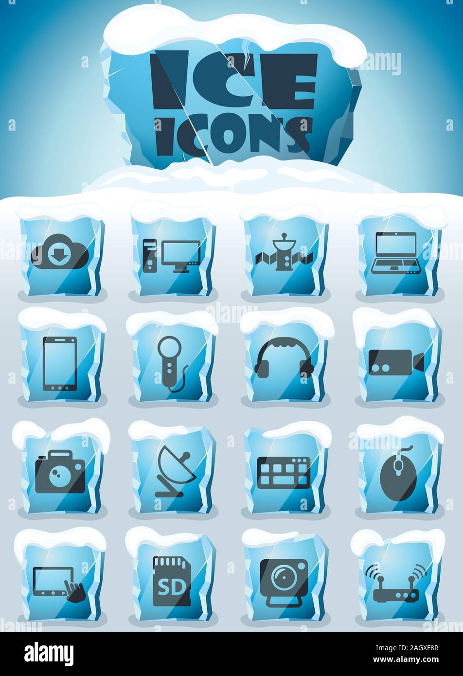 hi tech icon set Stock Vector Image & Art - Alamy