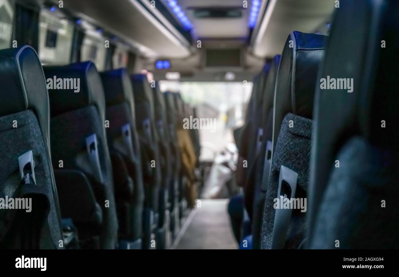 Coach bus seat seats interior hi-res stock photography and images - Alamy