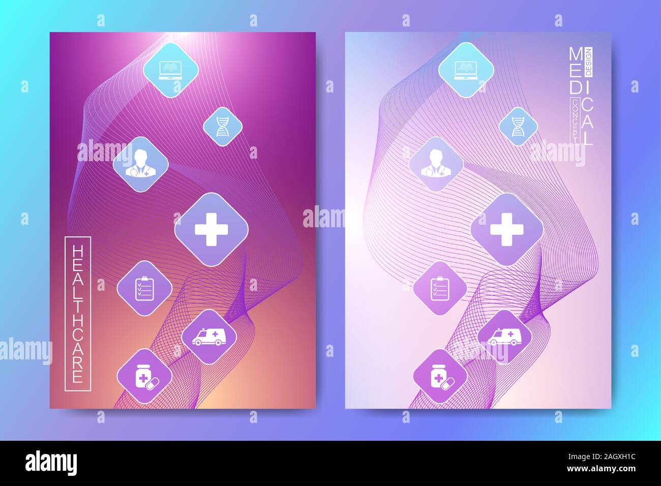 Modern Health care cover template design for a report and medical ...