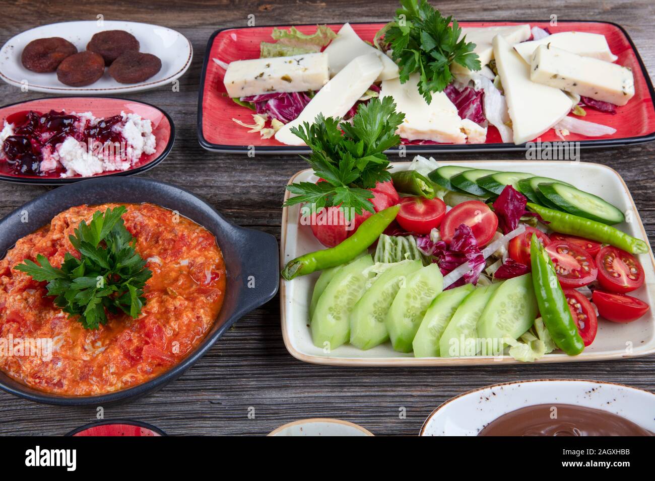 Traditional Turkish cuisine village breakfast restaurant concept ...