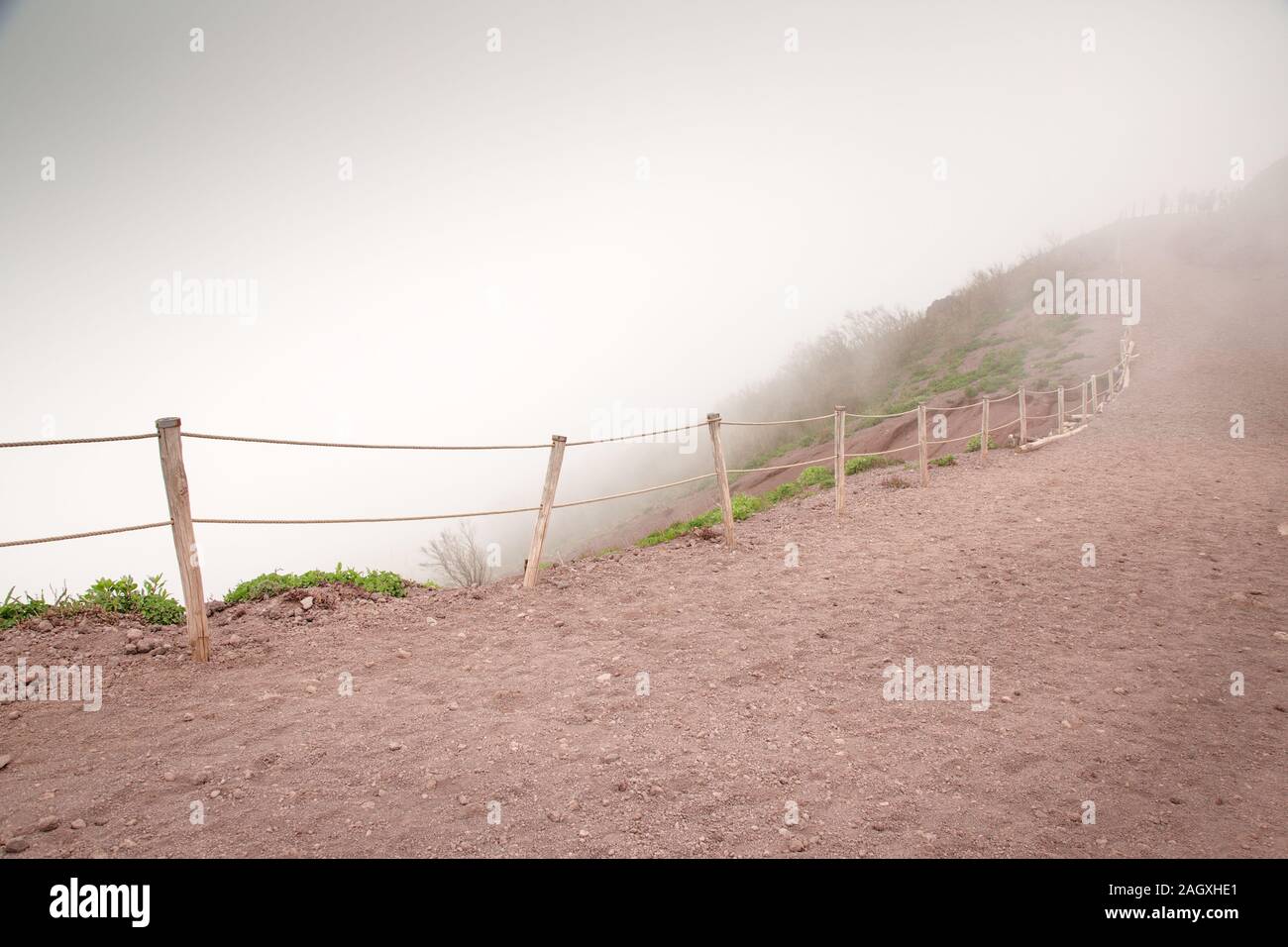 pathway going up and round the side of mount vesuvius volcano in italy ...