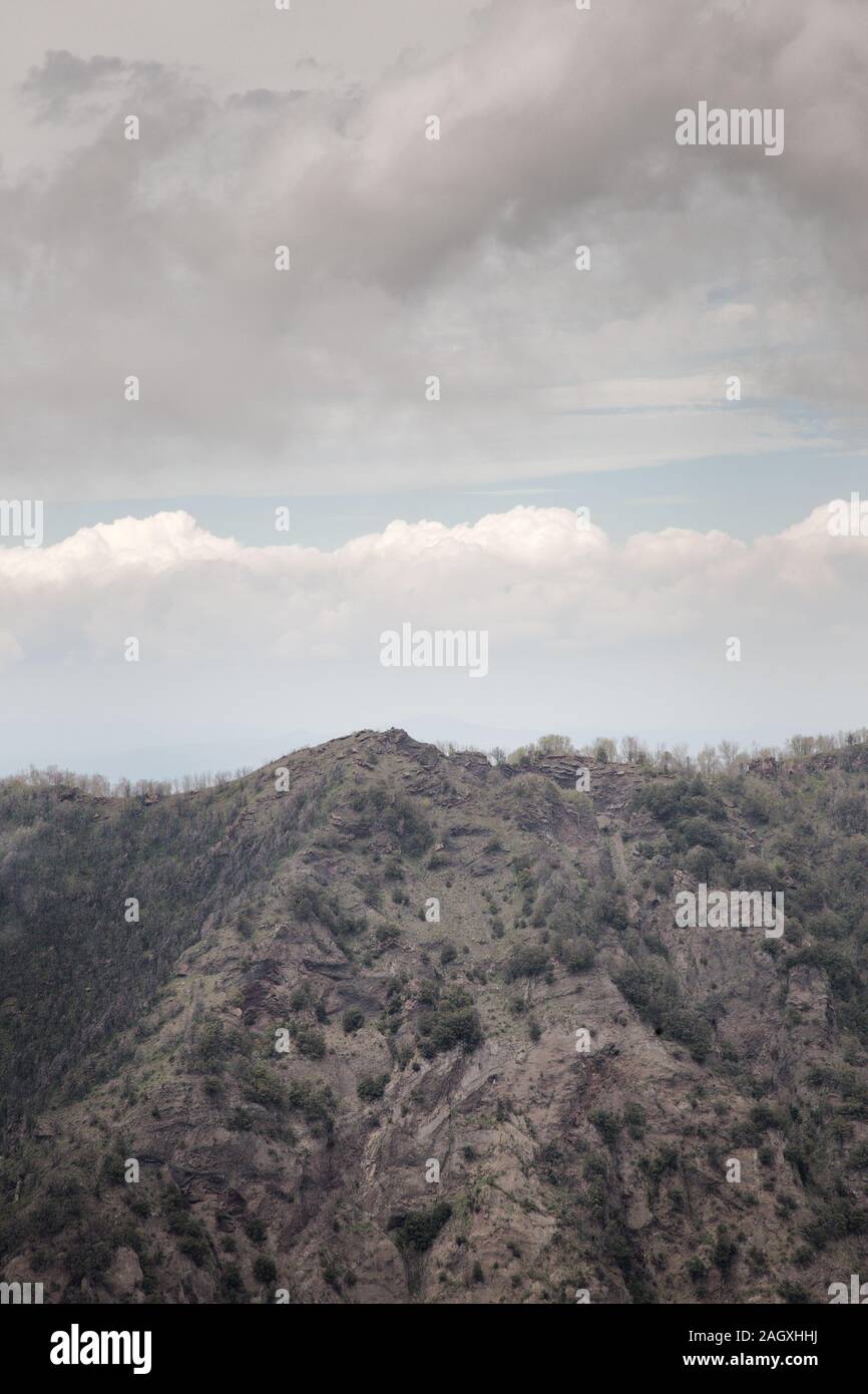 the mountainside around the famous volcano in italy mount vesuvius ...