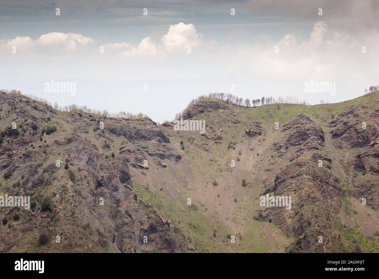 the mountainside around the famous volcano in italy mount vesuvius ...