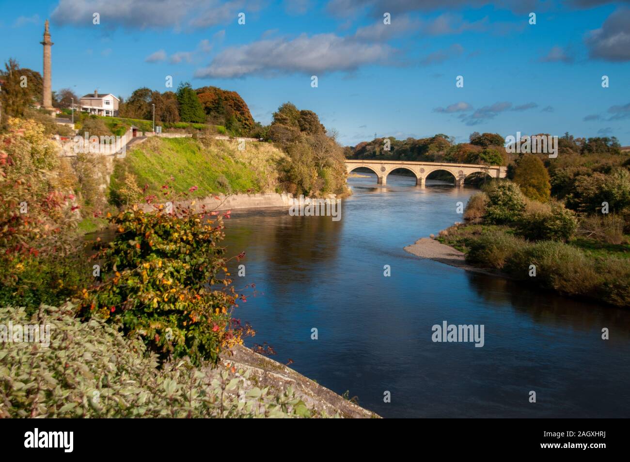 Viewing the Scottish border from Henderson Park, Coldstream with the ...