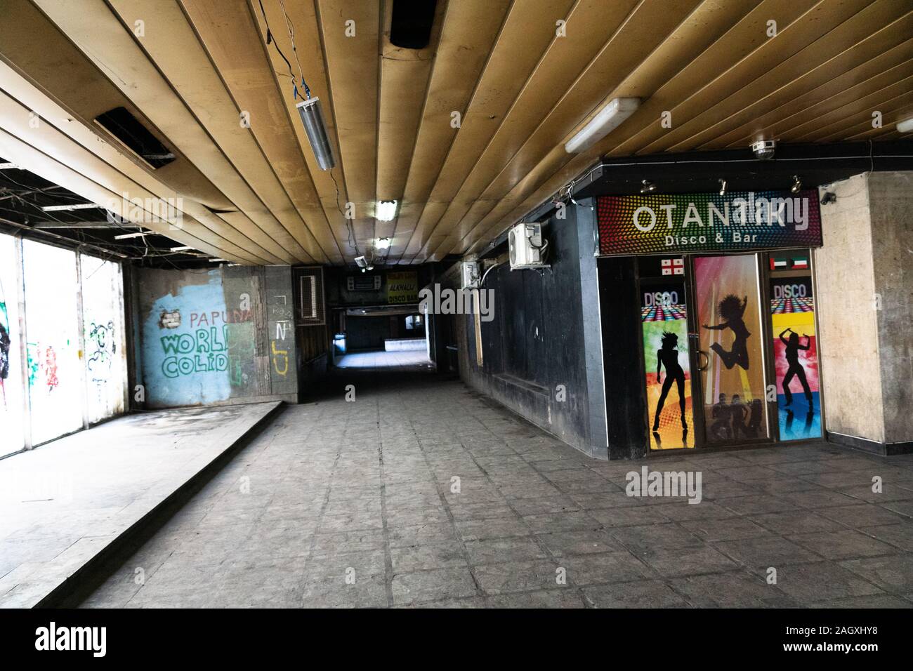 Underpass Shota Rustaveli Avenue. Night clubs. Former Aeroflot ticket ...