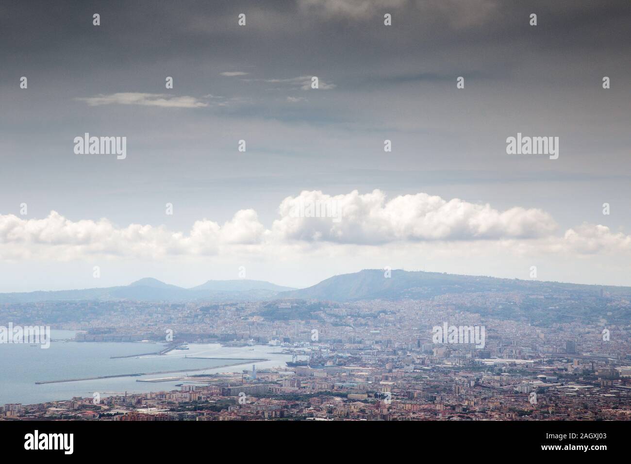 landscape view of naples taken going up mount vesuvius Stock Photo - Alamy